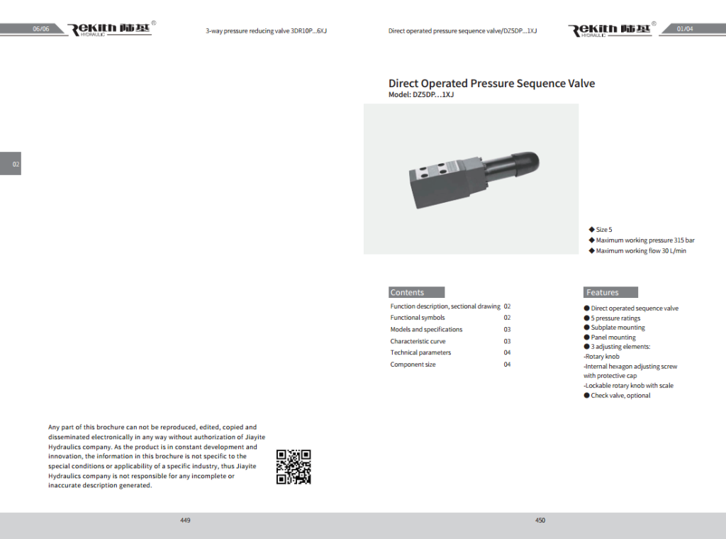 With Check Valve Rekith Brand Dz6dp Direct-Operated Sequence Valve ...