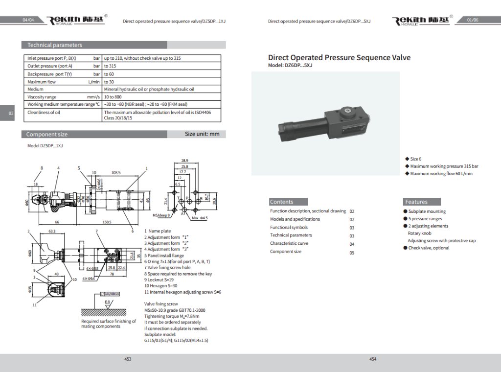 With Check Valve Rekith Brand Dz6dp Direct-Operated Sequence Valve ...
